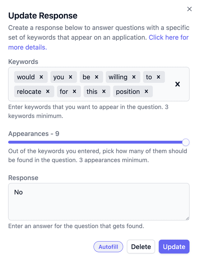 Saved Responses BETA - SpeedyApply Docs